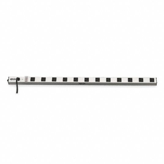 TRIPP LITE Outlet Strip: 12 Outlets, 15 ft Cord Lg, 15 A Max. Amps ...