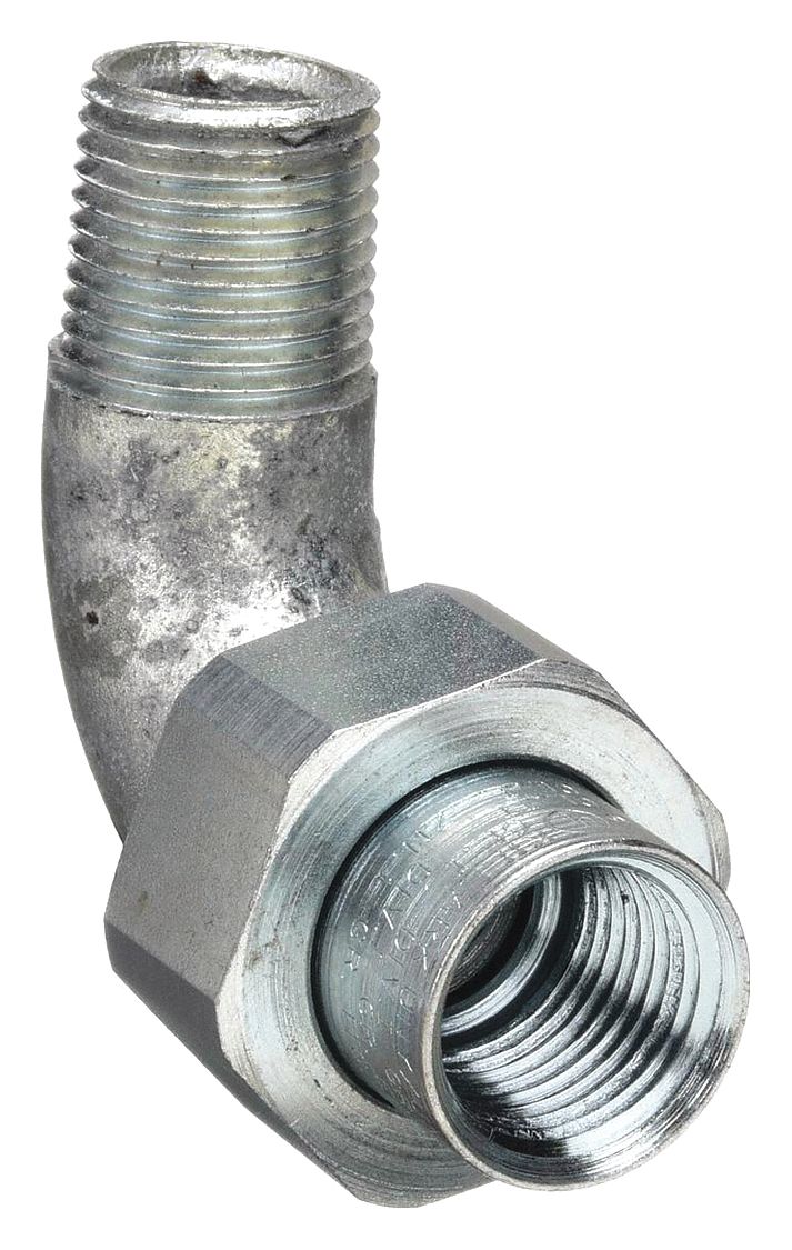 Steel, 1/2 in Trade Size, Union - Conduit to Box, 90 Degrees - 2NA53 ...