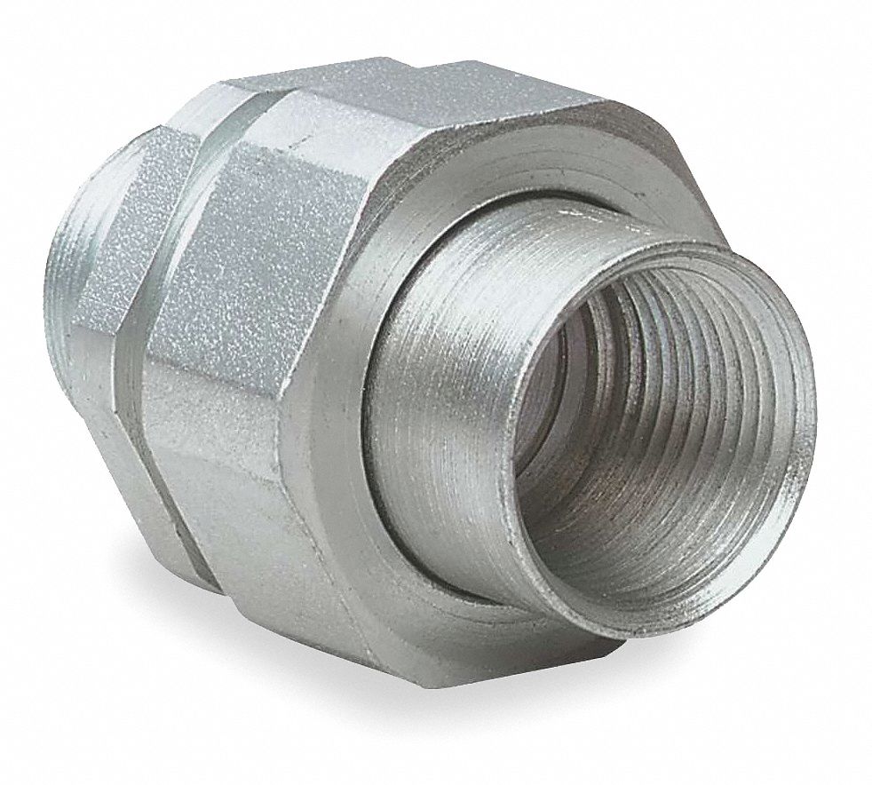 HUBBELL KILLARK Straight Union - Conduit to Box: Steel, Electroplated ...