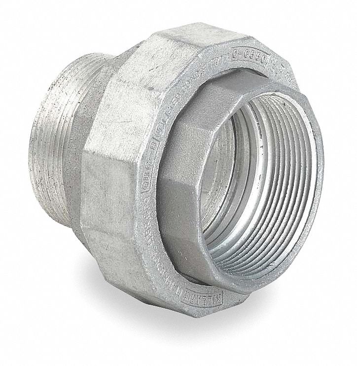 HUBBELL KILLARK Straight Union - Conduit to Box: Steel, Electroplated ...