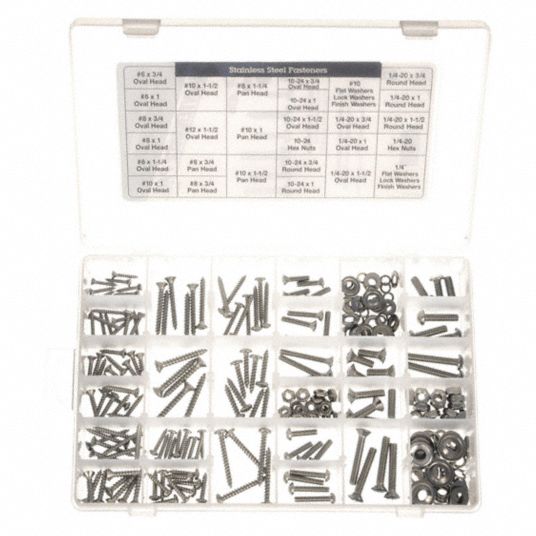 Sheet Metal Screws, Machine Screws, Nuts and Washers Assortment - Grainger