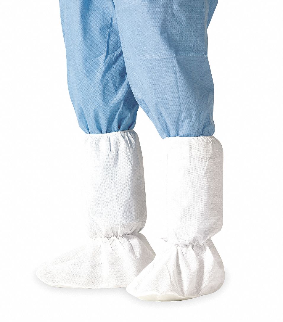 Cleanroom Boot Covers, XL, White, PK 100 - Grainger