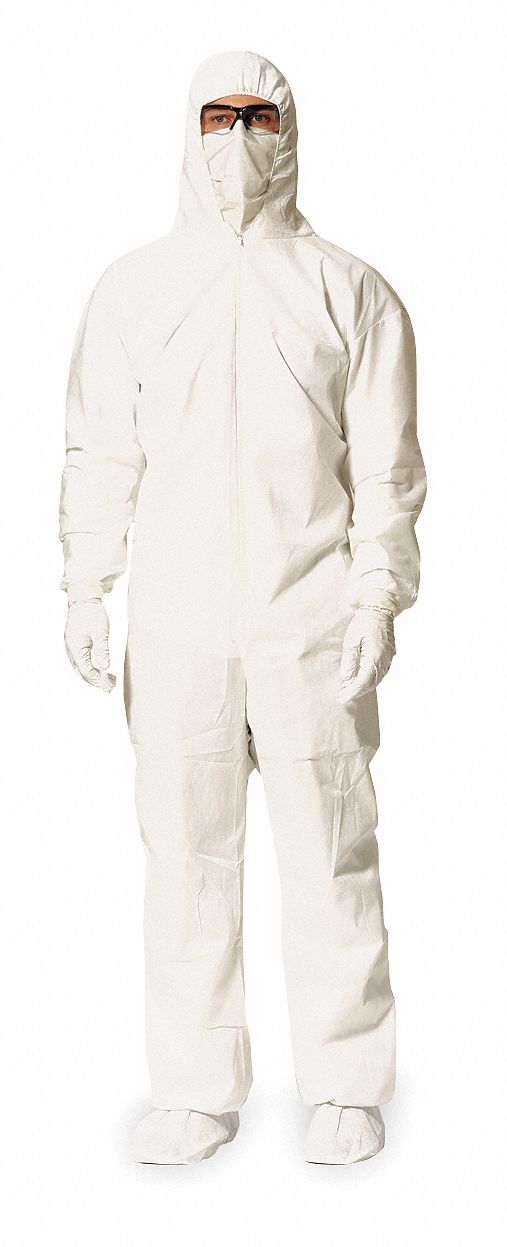Disposable Cleanroom Coat, S, White, PK 30 - Grainger