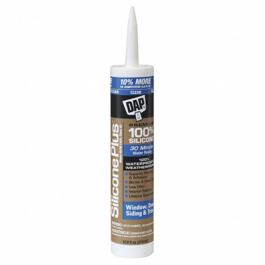 DAP, Silicone Plus, Clear, Silicone Sealant - 2NGJ2|08771 - Grainger