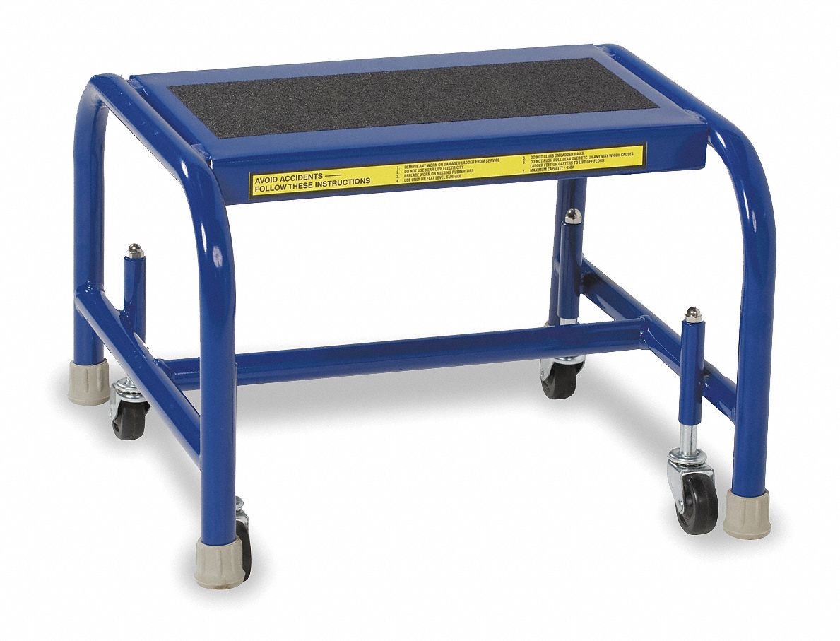 Step Stand,Steel,Blue,Powder Coat - Grainger