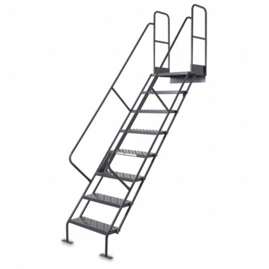 TRI-ARC Steel Stair Unit, 110 in Top Step Height, 450 lb Load Capacity ...