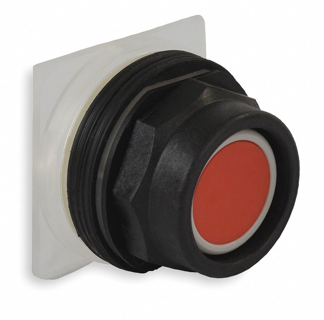 SCHNEIDER ELECTRIC, Red, 30 mm Mounting Size, Recessed Push Button ...