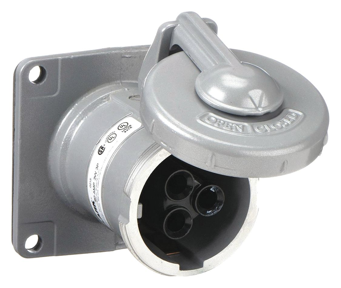 60 A, 600V AC/250V DC, Pin and Sleeve Receptacle - 2NVR3|VR631 - Grainger