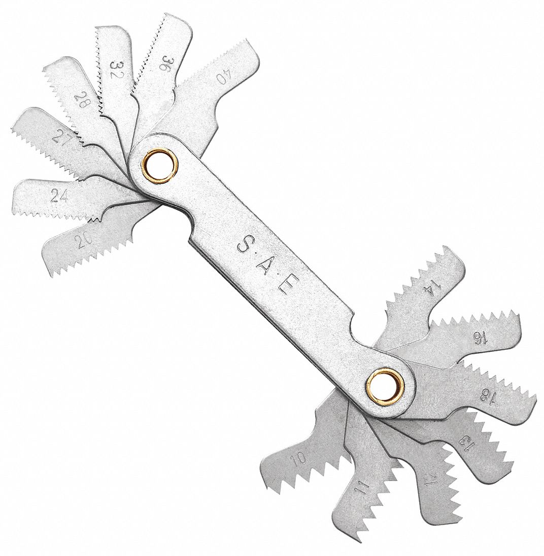 BOSCH, SAE, 10 to 40 TPI, Thread Pitch Gauge Set - 2NXA6|95951 - Grainger