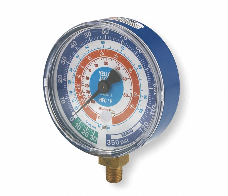 YELLOW JACKET Manómetro,3-1/8plg.dia,Inferior,30plg.Hg - 2NXE2 | 49138 ...