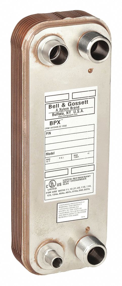 12,000 BtuH Refrigerant, 50 gpm, Heat Exchanger - 2NXU5|BPR410-14-LCA ...