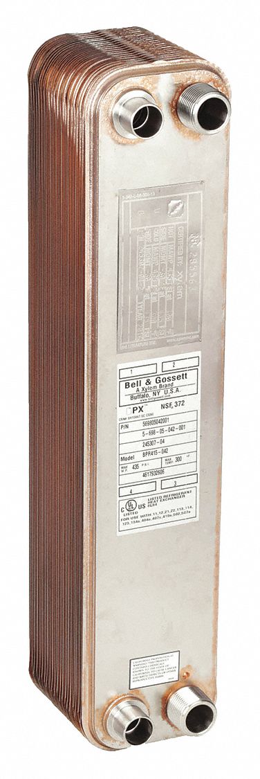 90,000 BtuH Refrigerant, 50 gpm, Heat Exchanger - 2NXU8|BPR415-42-LCA ...