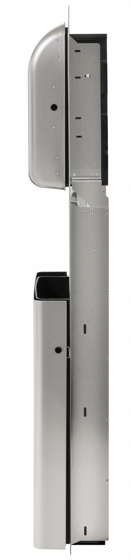 GEORGIA-PACIFIC Trash Can: Stainless Steel, Open Top, Silver, 10 gal ...