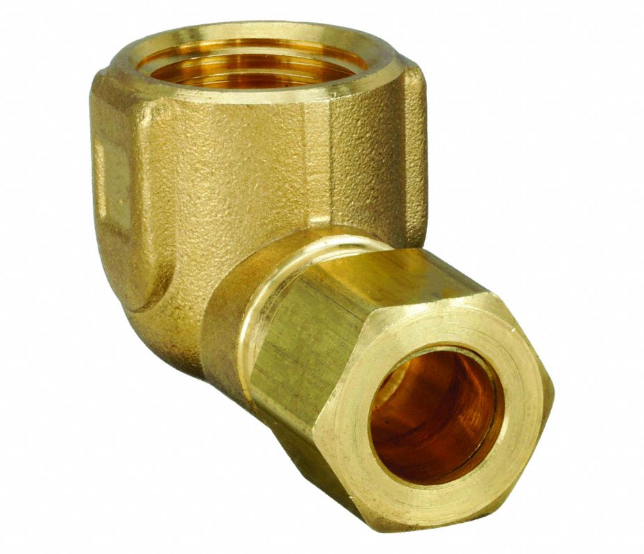 PARKER Latón Compresión x FNPT Codo Hembra, 90°, 1/4" Tamaño del Tubo - Accesorios para Tubo de ...