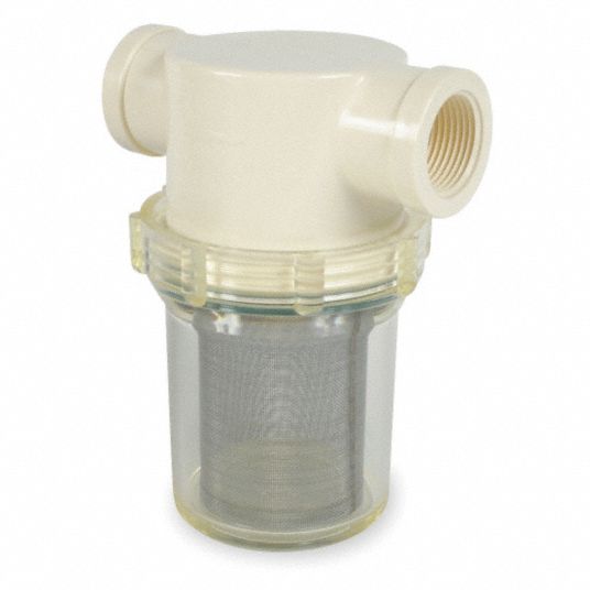 RON-VIK Inline Strainer: Nylon, 1 in, NPT, 48 mesh, 100 psi @ 125°F, 6 ...