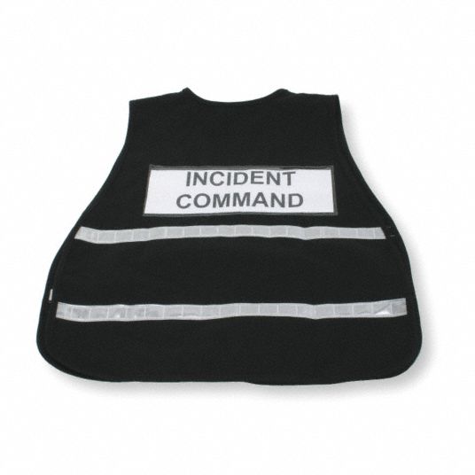 CONDOR, Safety Vest ANSI Class Unrated, Black, Incident Command Vest ...