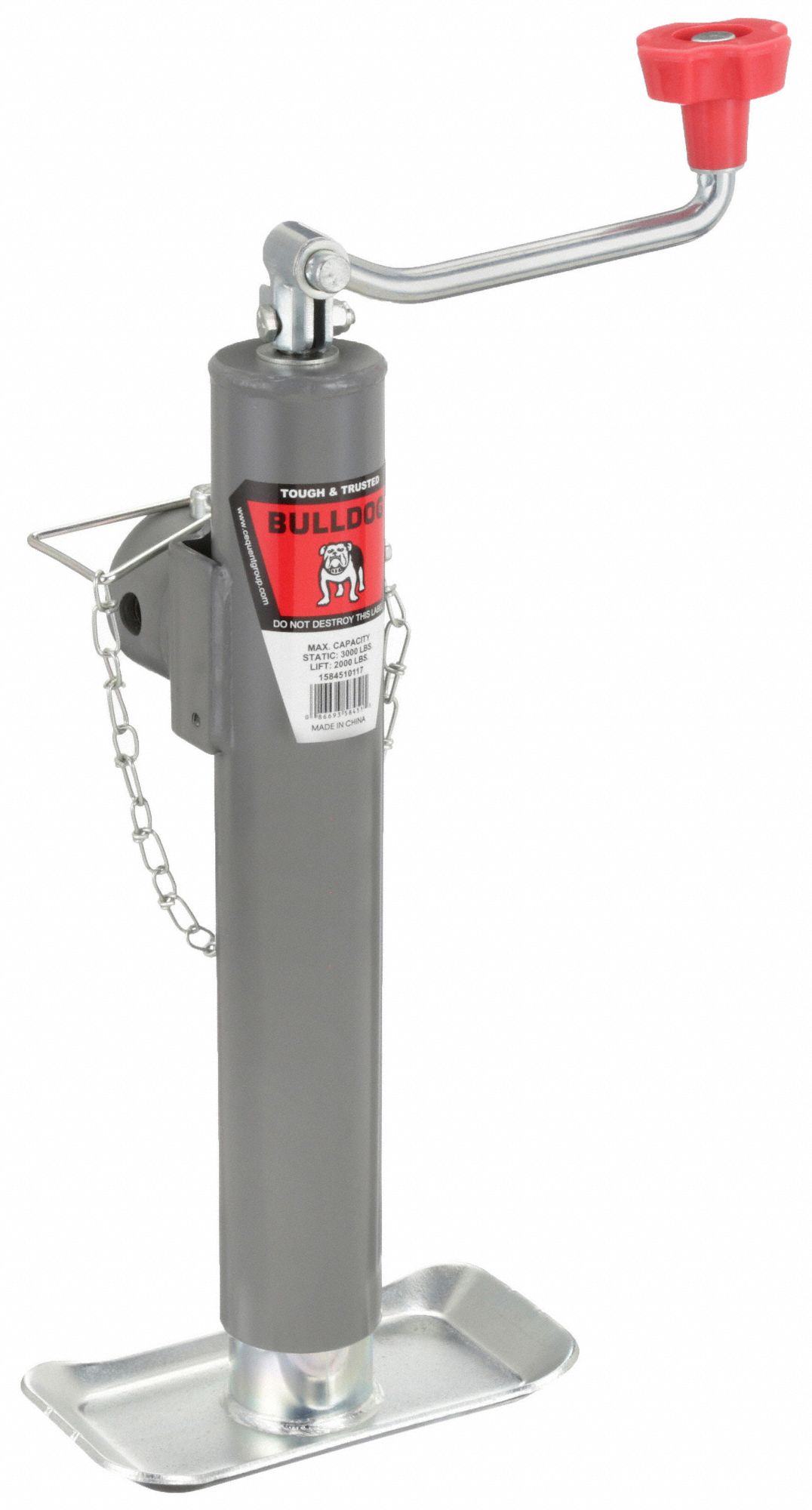 BULLDOG, Topwind Trailer Jack, 3,000 lb Static Load Capacity, Trailer ...