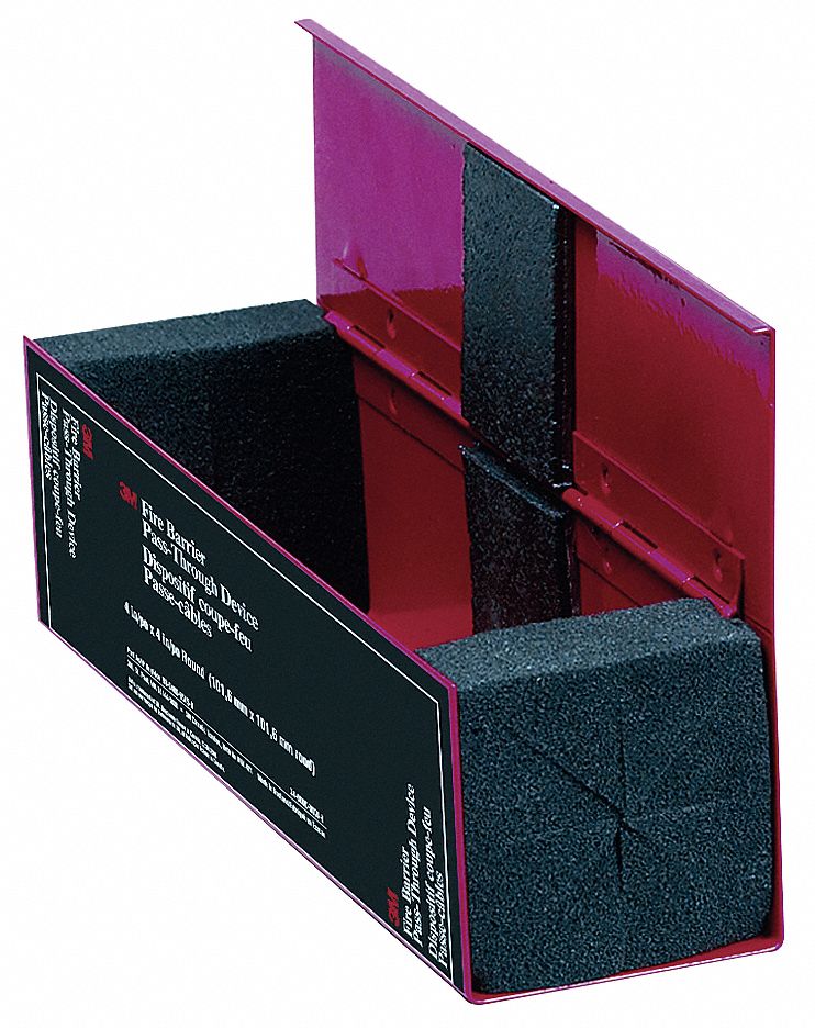 3M, Square, 4 in Overall Ht, Fire Barrier Pass-Through Device - 2RB16 ...