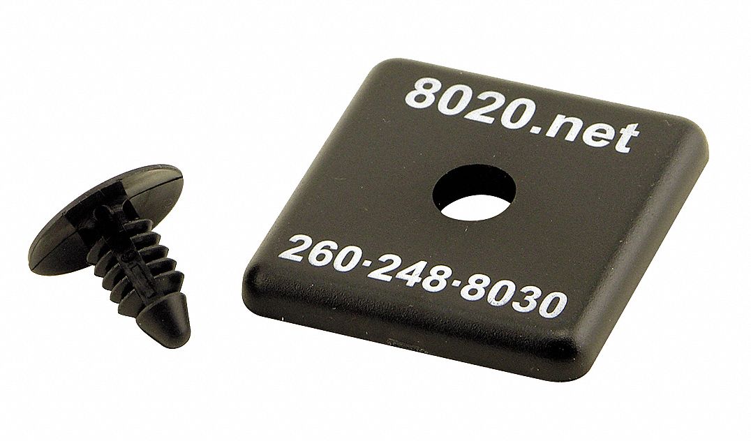 80/20 End Cap: 15 Series, 1 1/2 in x 3/16 in x 1 1/2 in, Black, Dust ...