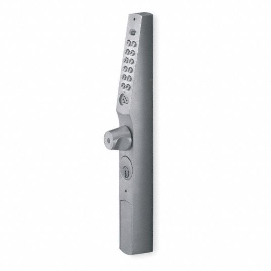 Narrow-Stile Programmable Lock, Satin Chrome - Grainger