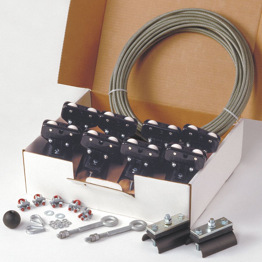Festoon Kit,Wire Rope,60 Ft Flat Cable - Grainger