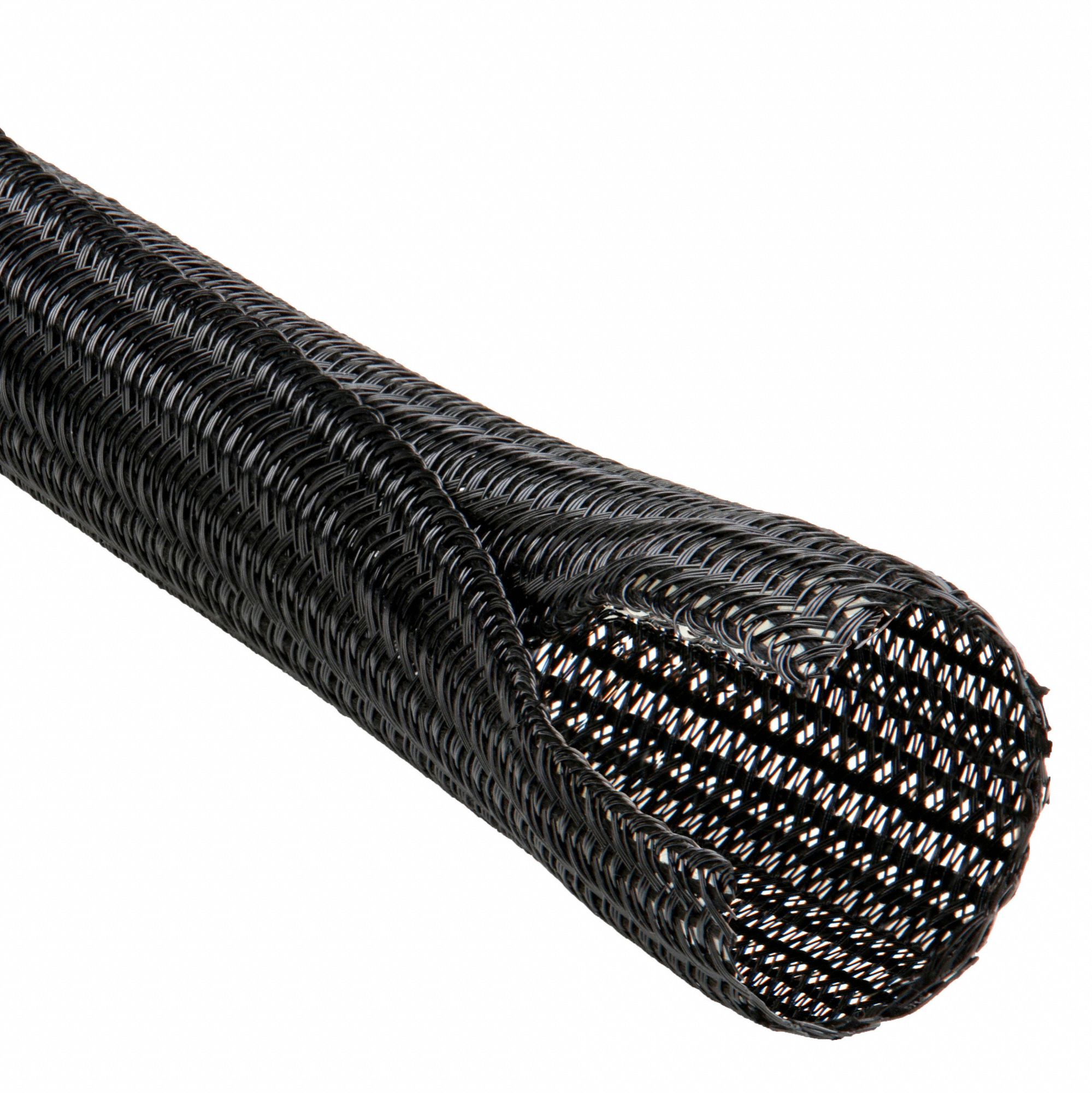 TECHFLEX Braided Sleeving: 1 in Inside Dia, 100 ft Lg, Self Wrap, PET ...