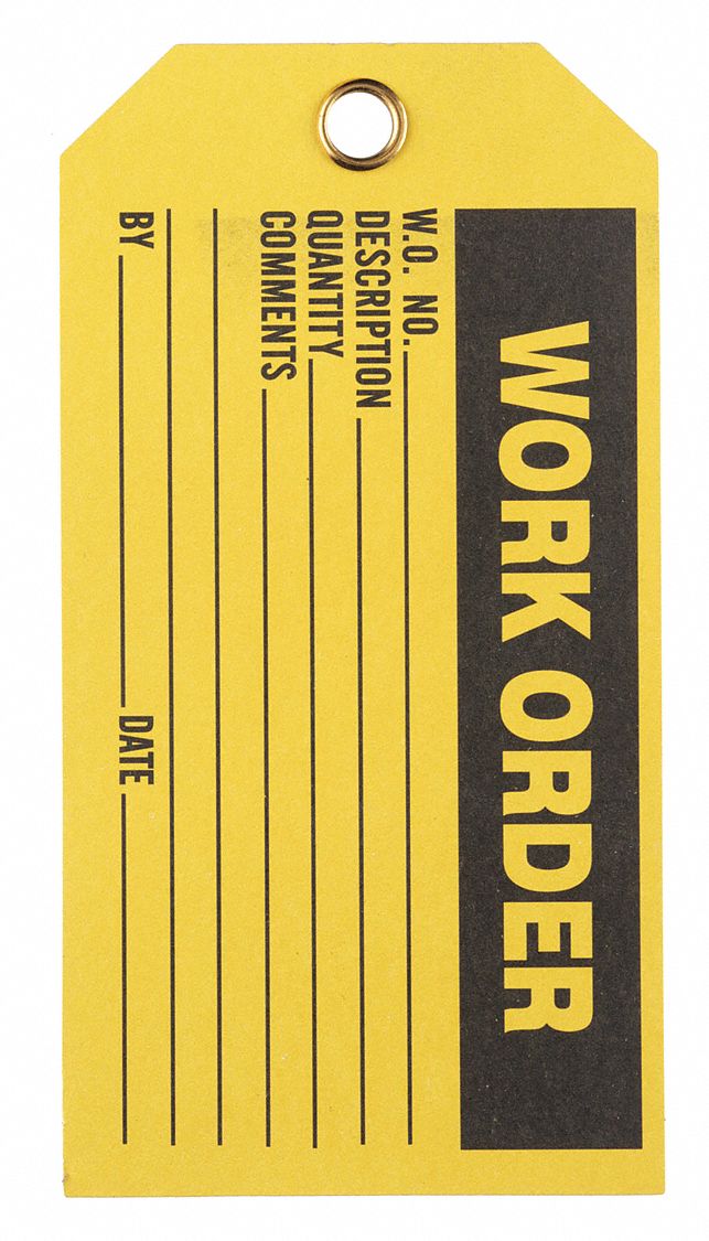 5 3/4 in Wd, 3 in Ht, Work Order Tag - 2RMV2|2RMV2 - Grainger