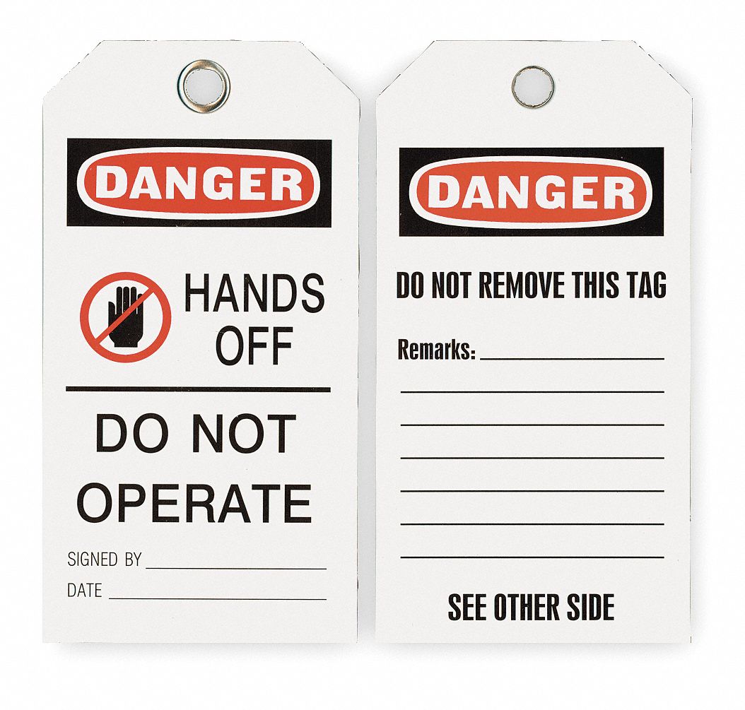 Danger, Hands Off Do Not Operate, Danger Tag - 2RMV8|2RMV8 - Grainger