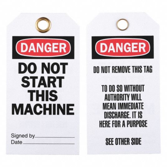 Danger, Do Not Start this Machine, Danger Tag - 2RMX1|2RMX1 - Grainger