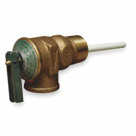 CASH ACME Temperature & Pressure Relief Valve, 500,000 BtuH, 150 psi, 2 ...
