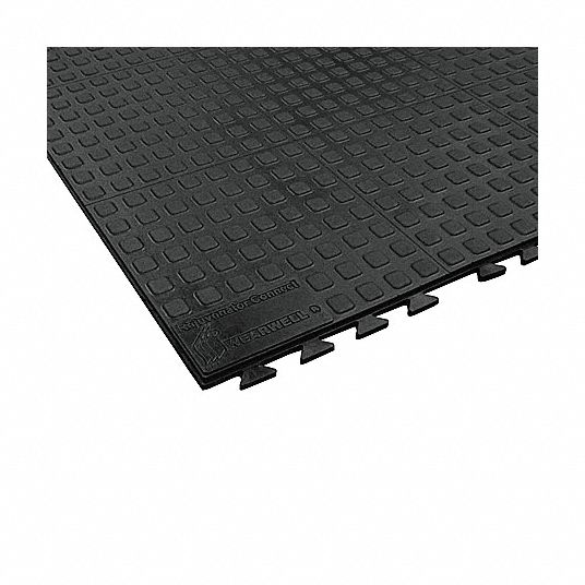WEARWELL Interlocking Antifatigue Mat, 3 ft Mat Length, 3 ft Mat Width ...