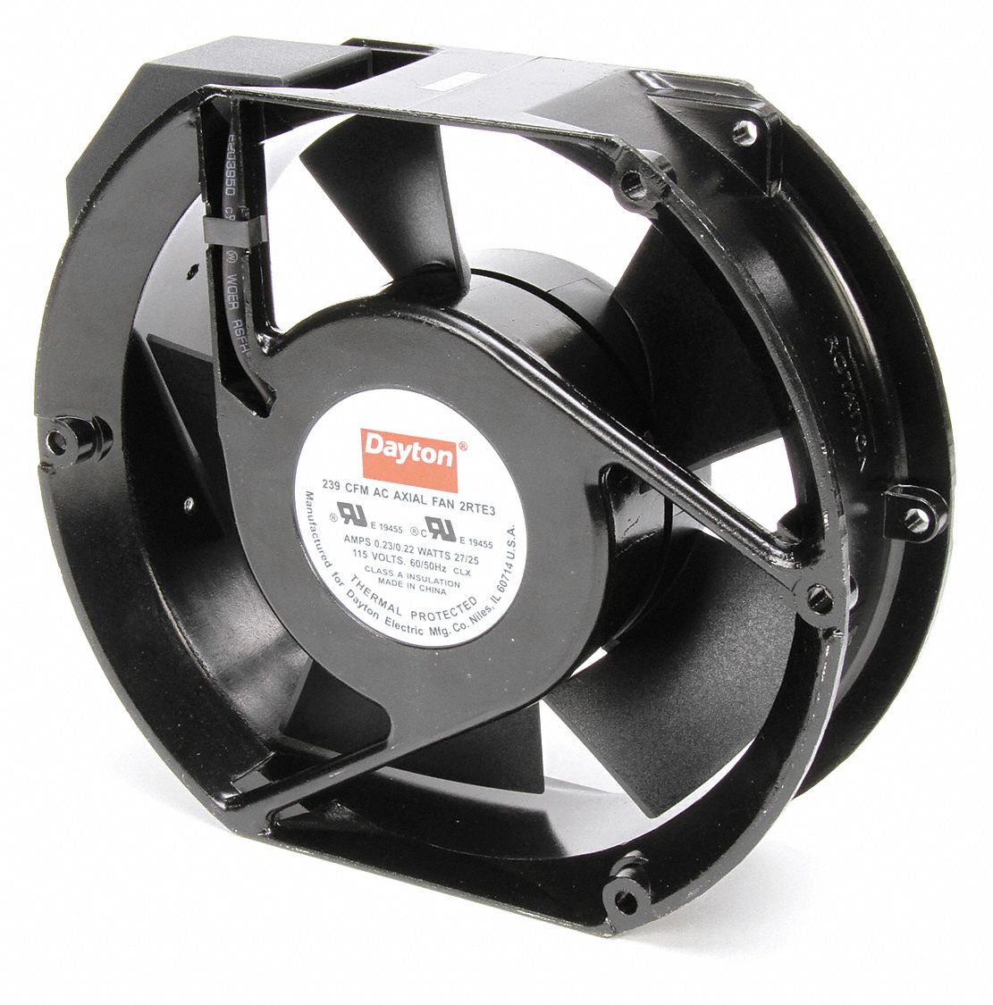 DAYTON, 6 3/4 in Ht, 2 in Dp, Standard Oblong Axial Fan - 2RTE3|2RTE3 ...