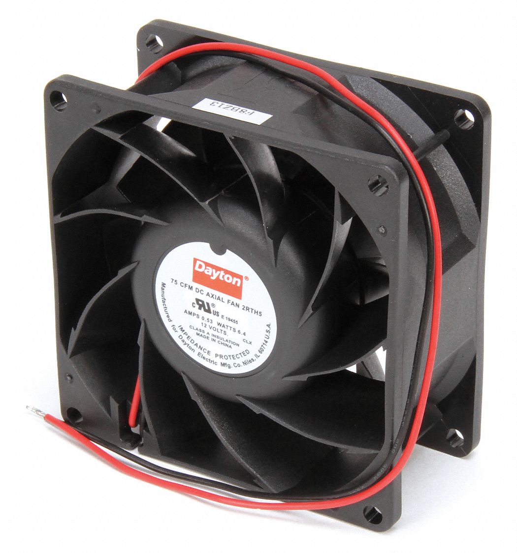 DAYTON, 3 1/8 in Ht, 1 1/2 in Dp, Standard Square Axial Fan - 2RTH5 ...