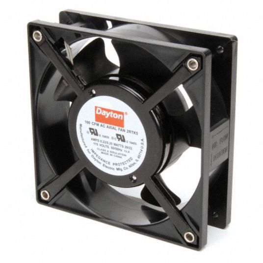 DAYTON Standard Square Axial Fan, 4 11/16 in Height, 4 11/16 in Width ...