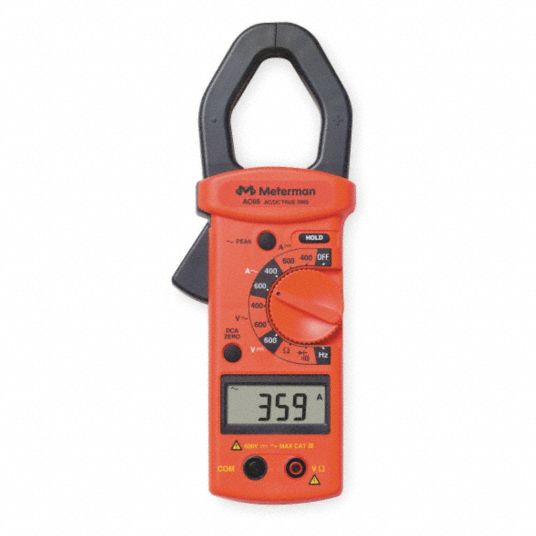 Digital Clamp On Ammeter, 1.6 in (41 mm) Jaw Capacity, CAT III 600V ...
