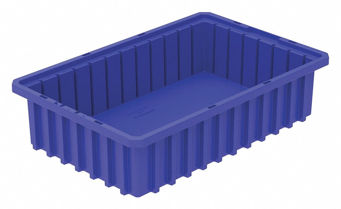 AKRO-MILS Divider Box: 0.29 cu ft, 16 1/2 in x 10 7/8 in x 4 in, Blue ...