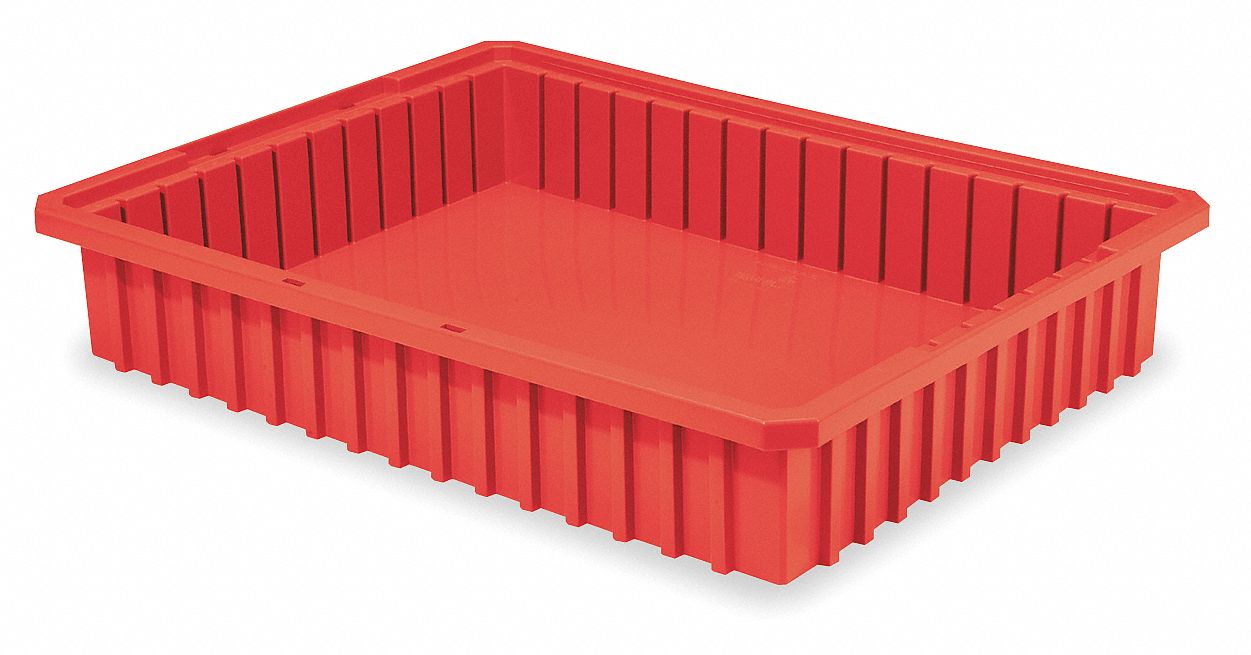 AKRO-MILS Caja Divisora, Rojo, Altura Exterior 4", Longitud Exterior 22 ...