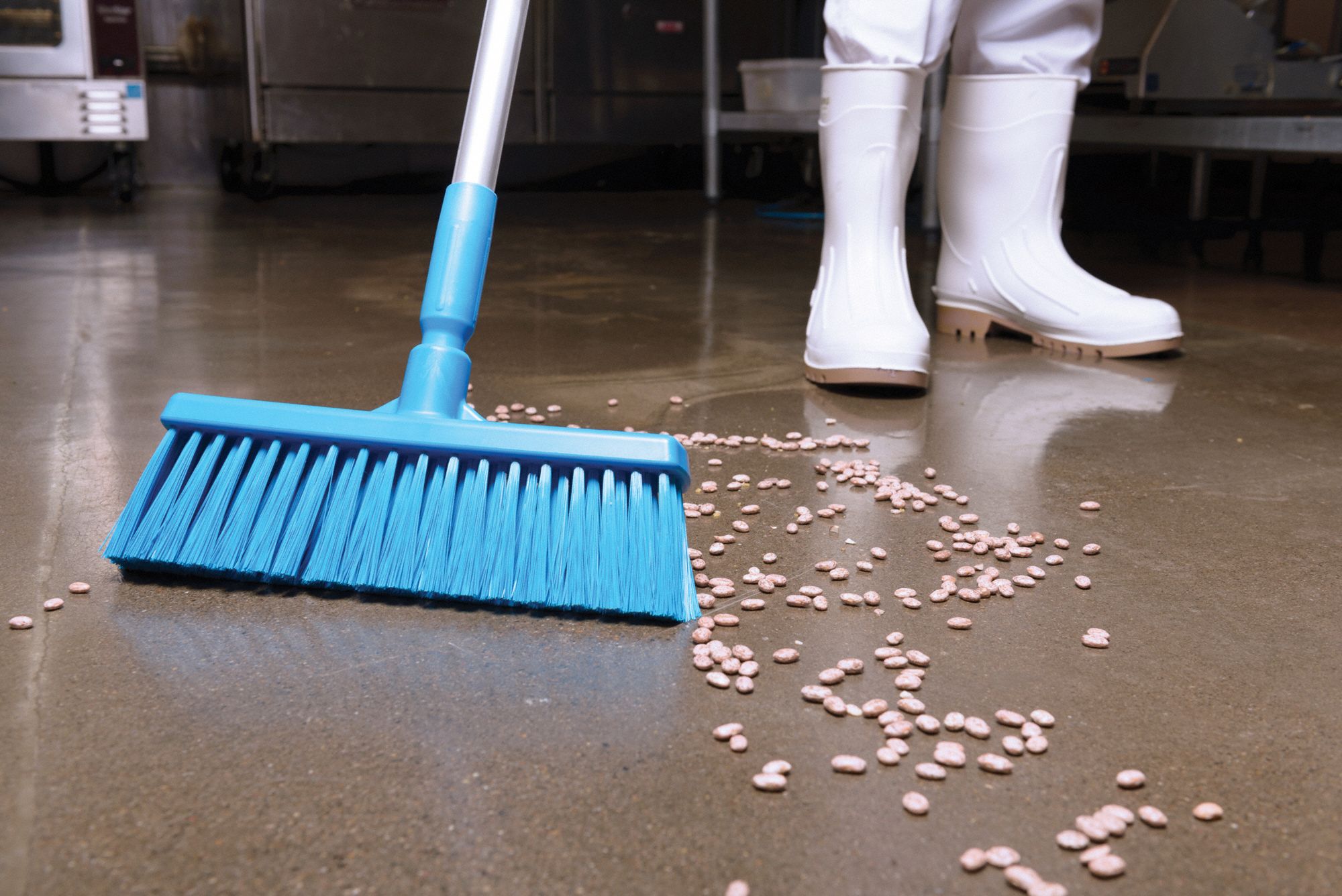 VIKAN Broom Head: Threaded, European, 12 in Sweep Face, Polyester, Blue ...