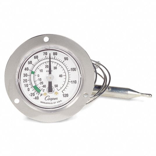 COOPER Analog Panel Mount Thermometer - 2T638|6142-13 - Grainger