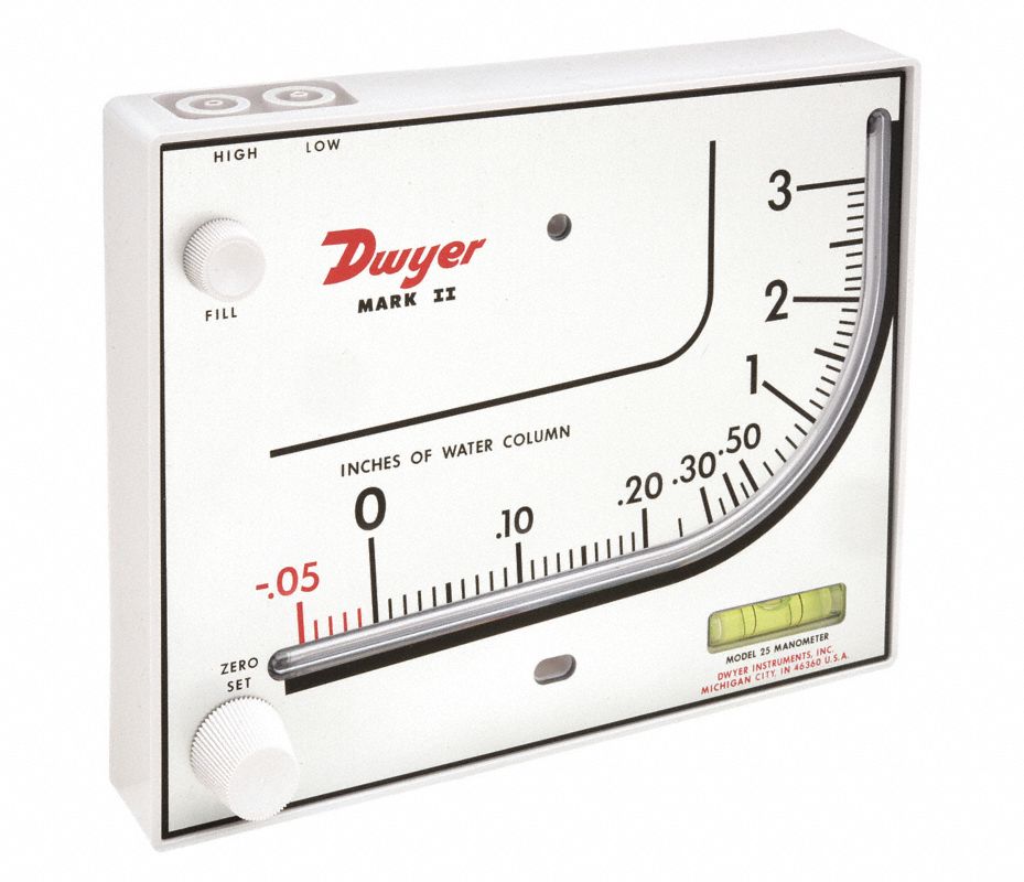 DWYER Manómetro de Plástico Moldeado - 2T650 | MARK II 25 - Grainger México