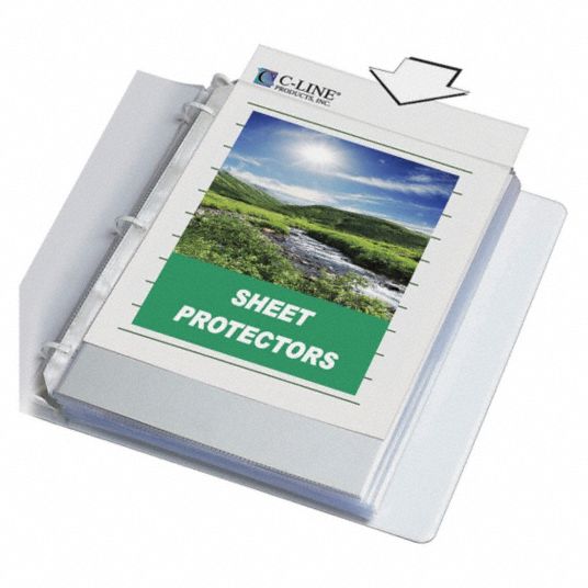 C-LINE PRODUCTS, 0 Tabs, 8 1/2 in Overall Wd, Sheet Protector - 2TDC7 ...