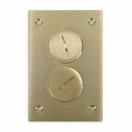 Floor Box Cover, Rectangular, Number of Gangs 2, 4 1/2 in Length, 3 in ...