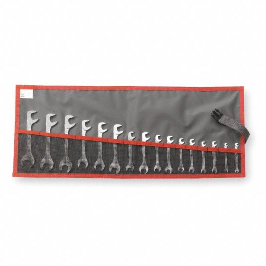 FACOM, Alloy Steel, Satin, Open End Wrench Set - 2TLD7|FM-34.JL16T ...