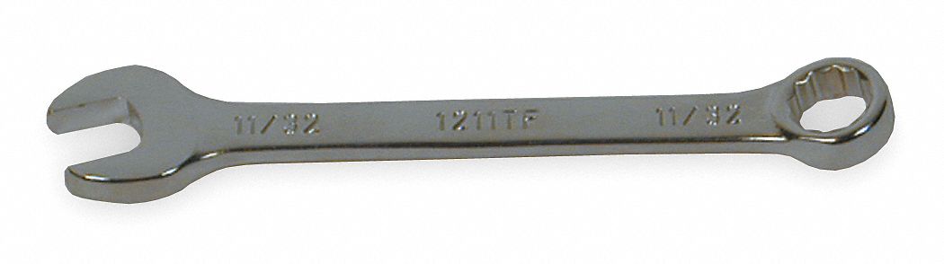 Combination Wrench, Alloy Steel, Satin, 3 3/8 in Overall Length - Grainger