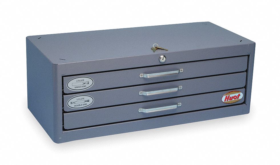 HUOT, 82 Compartments, For 1/16" to 1" End Mills, End Mill Dispenser ...