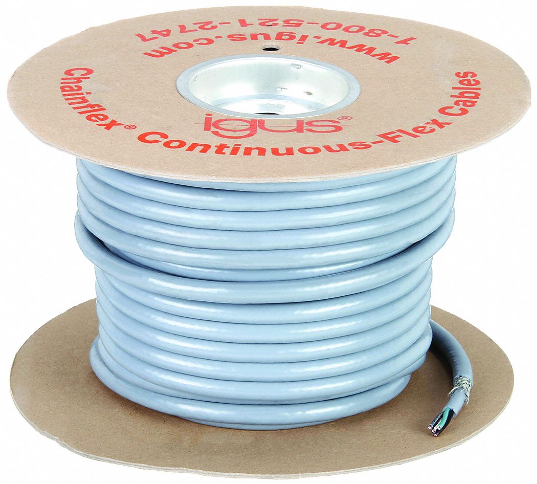 CHAINFLEX, 12 AWG Conductor Size, 4 Conductors, Control Cable - 2WGU7 ...