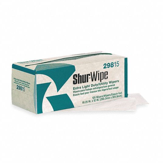 Disposable Wipes, 10 1/4 in x 12 in, Number of Sheets 125, White, PK ...