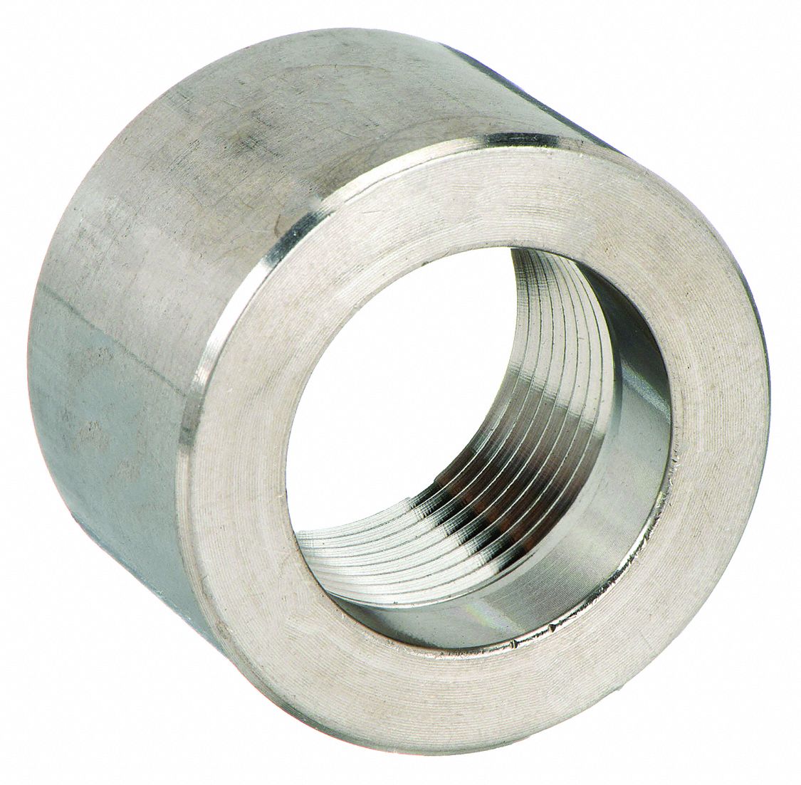 316 Stainless Steel, 1/2 in x 1/2 in Fitting Pipe Size, Half Coupling ...
