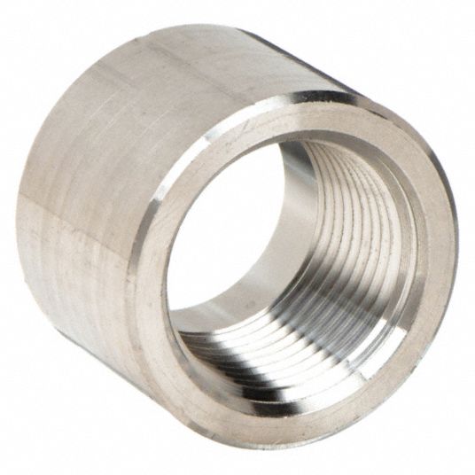 Stainless Steel, NPT x Female NPT, Half Coupling - 2UA76|2UA76 - Grainger