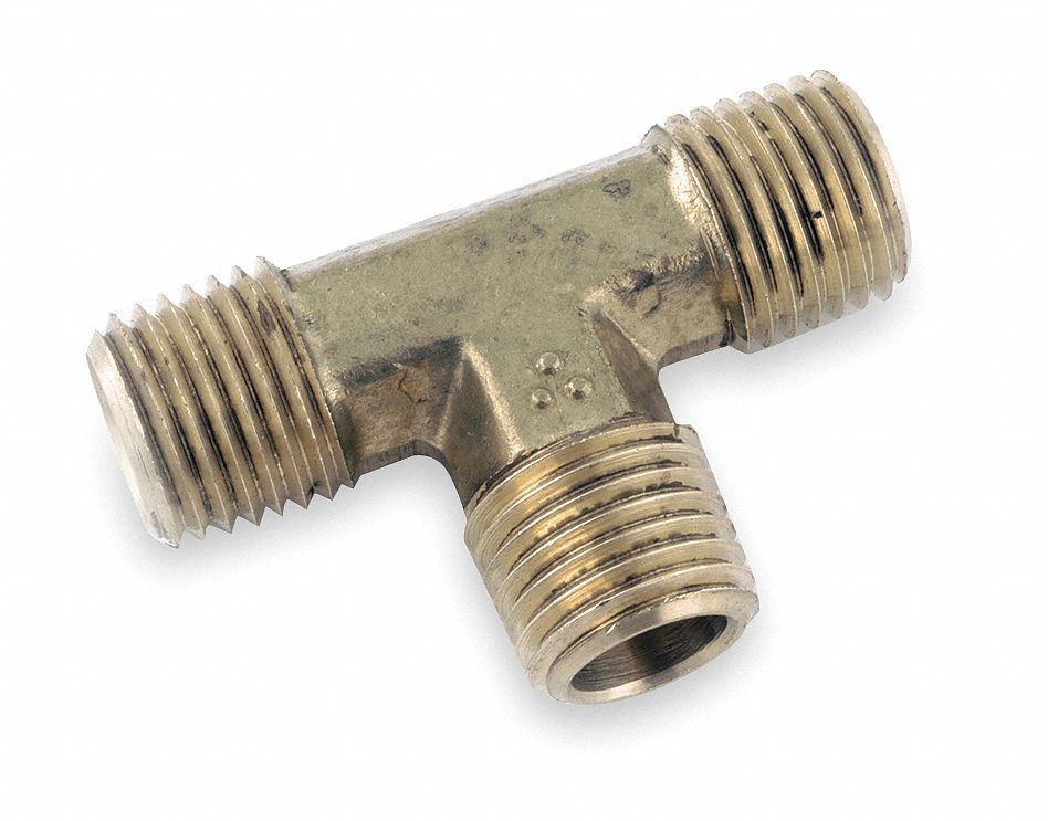 Brass, Male NPT x Male NPT x Male NPT, Tee - 2UDZ2|06232-08 - Grainger
